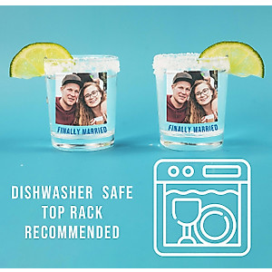 2pk Personalized Printed Photo 2.5oz Shot Glasses, Gifts for Dads and Moms, custom image or pictures – anniversaries, party favors, bachelor or bachelorette party, 21st birthday shot glass