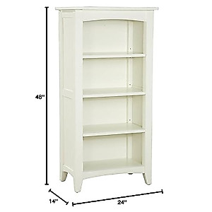 Alaterre Shaker Cottage Bookcase, Four Shelf, Ivory