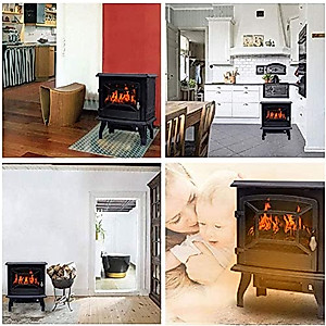VOMKR Large Electric Stove Fires Freestanding, Portable Electric Stove Heater Fireplace, Electric Fire with 3D Log Wood Burning Flame Effect & 2 Heat Settings (Color : Red)