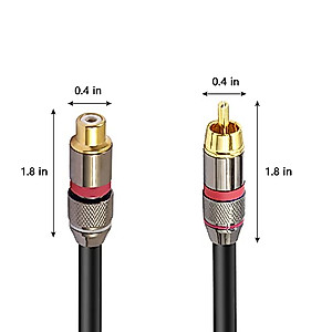 YABEDA RCA Female to Dual RCA Male Y Splitter Cable,Gold Plated RCA (1 Female to 2 Male) Stereo Audio Y Adapter Cable - 1.6feet/50cm