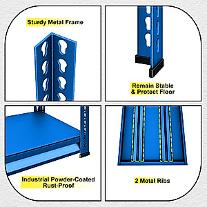 SDXYSTCE 40" W Garage Shelving Heavy Duty, 880 Lbs Loads Garage Storage Shelves Heavy Duty, 2-Tier Metal Shelving Units and Storage for Basement, Retiple Tanks,40" Wx18 Dx36 H, Blue