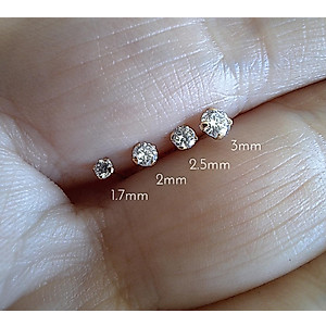 FreshTrends® 14K White Gold SI1-SI2 G-H Diamond Nose Ring | USA Made | Gold Nose Stud - 20 Gauge Genuine Diamond Nose Stud for Women | White Gold Nose Ring & Real Diamond Nose Ring | Small Diamond Stud Nose Ring