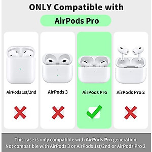 Woyinger Airpods Pro Case Cover with Keychain(Front LED Visible), Soft Silicone Protective Cover with Elegant Fluffy Fur Ball＆Dream Catchers Keychains, Shock-Proof Anti-Scratch Anti-Lost [Black]