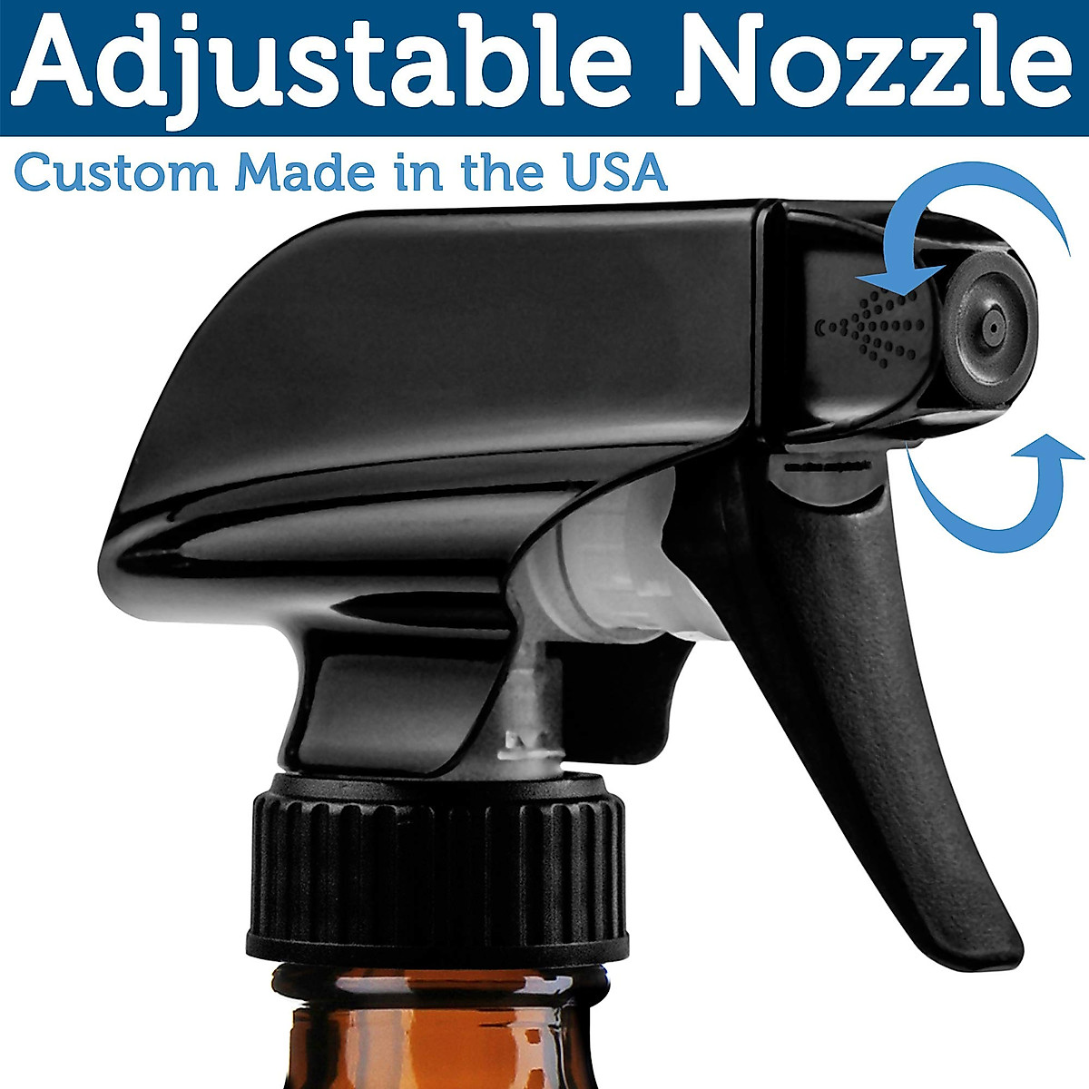 Empty Amber Glass Spray Bottles - 2 Pack - Large 16oz Refillable Bottle is Great for Essential Oils, Plants, Cleaning Solutions, Hair Mister - Durable Nozzle w/Fine Mist and Stream Setting