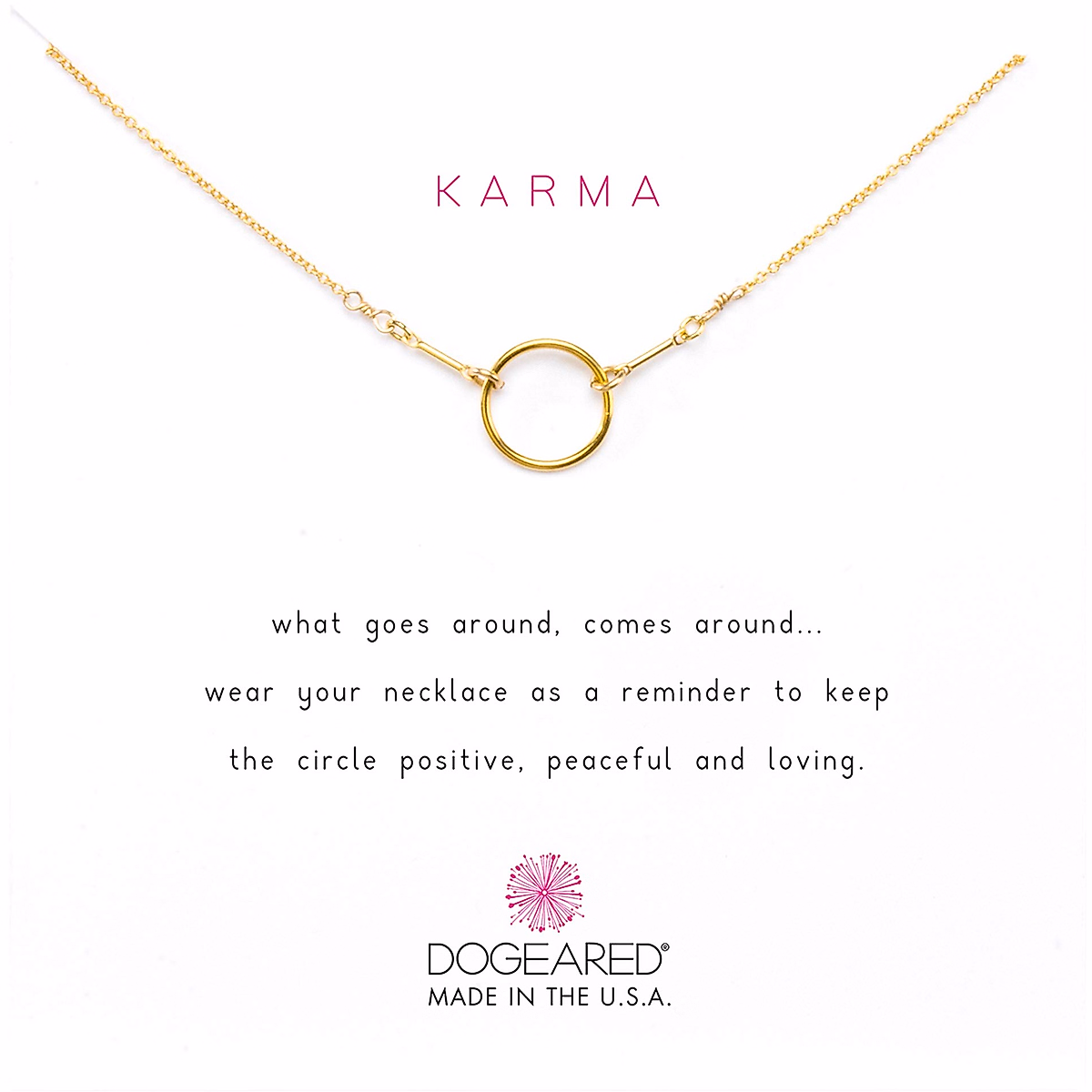 Dogeared Karma Necklace 16 inch Gold Dipped One Size