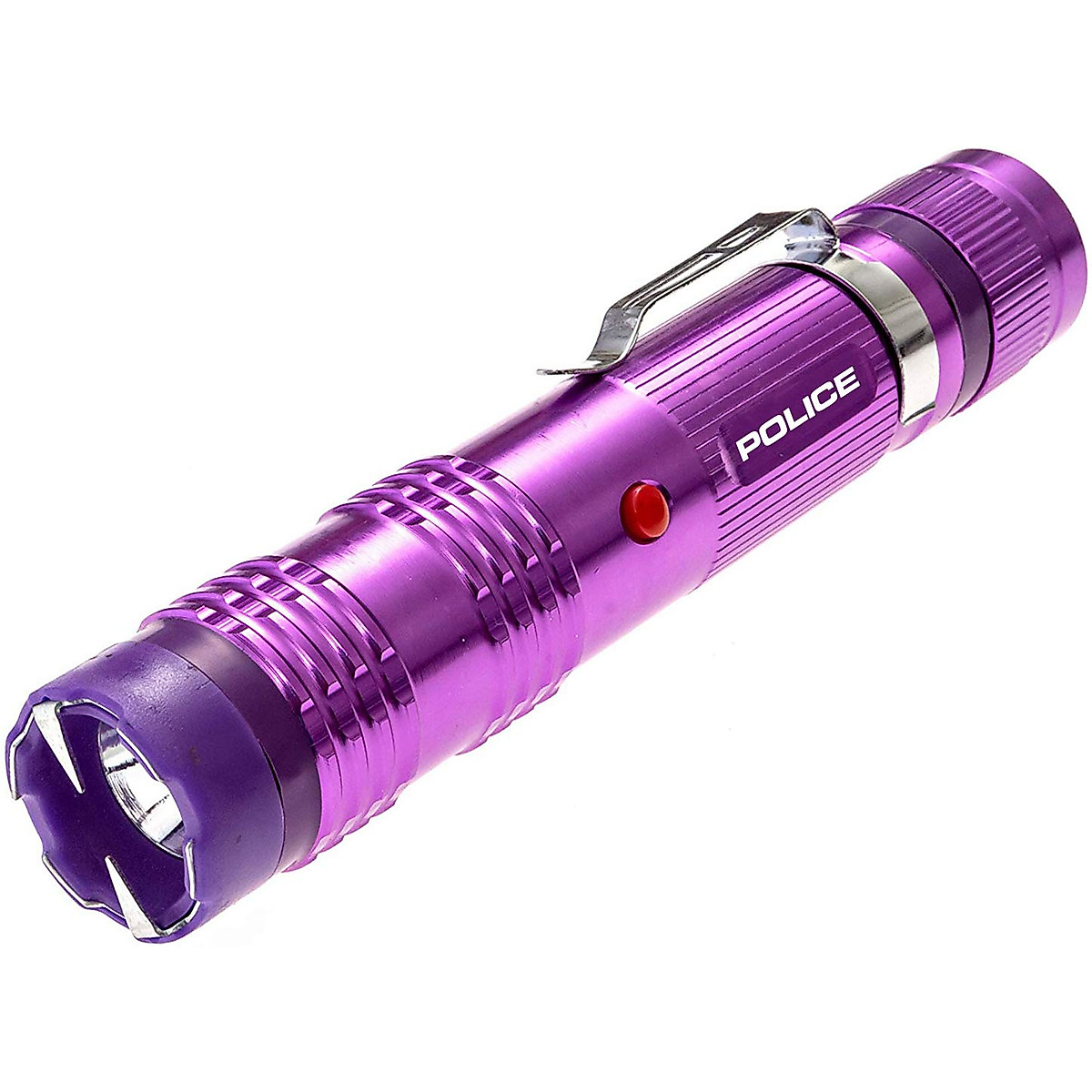POLICE M12 Aluminum Stun Gun with LED Flashlight, Purple