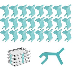 Baking Sheet Stackers, Cookie Sheet Stacking Clips, Space-Saving Tray Stackers, Reusable Trays Stacking Holder, Multipurpose Baking Tray Stackers for Freeze Dryer Trays (24PCS)