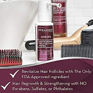 Keranique Hair Regrowth Treatment Extended Nozzle Sprayer - 2% Minoxidil, 30 Day Supply - Regrow Thicker-Looking Hair, Helps Revitalize Hair Follicles, 2 Fl Oz (Pack of 1)