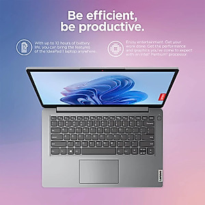 Lenovo 14" Laptop, IdeaPad 1, Intel Quad-core Processor, 14" HD Anti-Glare Display, 4GB RAM, HDMI, SD Card Reader, Long Battery Life, Includes MS Office 365, Windows 11 Home in S Mode (256GB SSD)