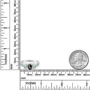 Gem Stone King 925 Sterling Silver Blue Mystic Topaz and Mercury Mist Mystic Topaz Ring For Women (0.92 Cttw, Gemstone Birthstone, Available In Size 5, 6, 7, 8, 9)