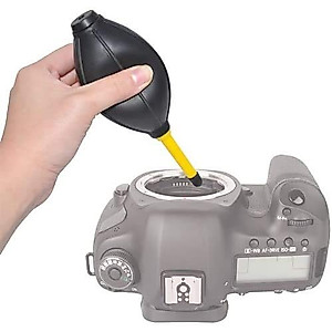 GearFend Dust Cleaner Kit Strong Cleaning Air Blower + Soft Brush Blower for Camera & Camcorder, Lens, LCD Screens, etc + Microfiber Cloth