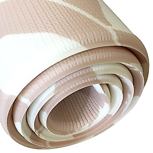 Premium Stylish Foam Floor Mat | Cushy-Soft & Thick | Waterproof, Easy-to-Clean, Hypoallergenic, Non-Toxic, Reversible, Portable | Baby Play Mat, Yoga Mat, Exercise Mat - Large Navy Geo Mountain