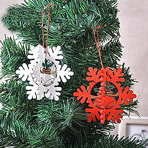 IAMAGOODLADY Christmas Decorations,Christmas Tree Pendant Hanging Home Ornament Christmas Decoration,Wooden Hollow Three-Dimensional Snowflake Ornament 50% Percent Stuff