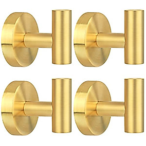 Towel Hooks, 4 Packs Powerful Heavy-Duty Wall Hooks,Premium 304 Stainless Steel Towel Hook,Coat Hooks,Towel Hook for Wall Mounted, Gold Towel Hooks Bathroom,Bathroom Hooks for Bath Towels