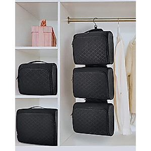 Hanging Packing Cubes for Travel, BAGSMART 6 Set Travel Organizer Cubes for Travel Accessories, Portable Suitcase Organizer Bags Set, Lightweight Stow and Go Travel Luggage Packing Organizer
