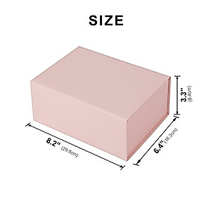 BETTPACK Gift Boxes Magnetic Closure 8.2 x6.4 x3.3In,Pink Boxes with Lids Collapsible Sturdy Gift Box Packaging for Mother Day, Birthday, Festivals, Anniversaries, Weddings