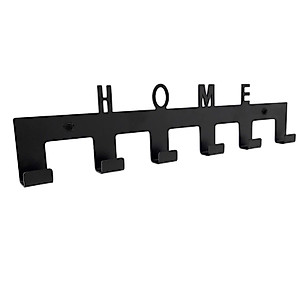 Iswabard Wall Mounted Coat Rack, Black Heavy Duty Metal Coat Hook Hanger, Storage Coat Hanger Wall Mount with 6 Hooks for Entryway to Hang Coats, Jackets, Purses, and Hats(1pc)