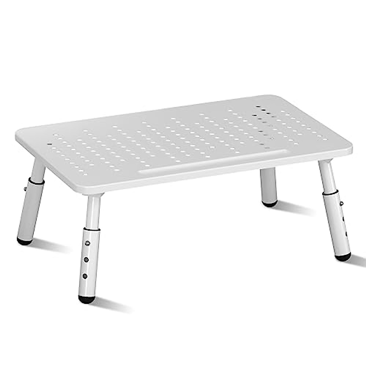 Bracwiser Foldable Monitor Riser Metal Computer Stand for Desk 3 Height Adjustable Laptop Stand with Pen Storage, White, MST013W