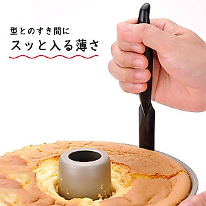 Shimomura Planning 34167 Chiffon Cake Knife, Total Length 9.2 inches (23.3 cm), Made in Japan, Thin, Narinari, Won't Damage Mold, Can Be Removed, Easy to Remove, Pound Cake, Confectionery Supplies,