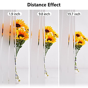 NINETREX Window Privacy Film Frosted Glass Window Film Sticker Decorative Coverings Non-Adhesive Heat Anti-UV for Home Office Living Room,Stripe Patterns，17.5 x 78.7Inches