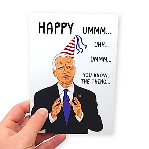 Sleazy Greetings Funny Joe Biden Birthday Card For Men Women Him Her | Joe Biden Gag Gift Forgets Speech Card