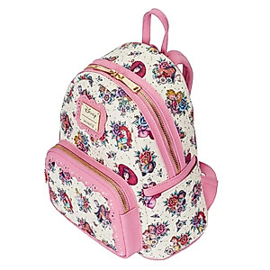 Loungefly Disney Princess Tattoo All Over Print Womens Double Strap Shoulder Bag Purse