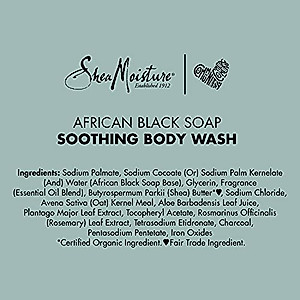 SheaMoisture Soothing Body Wash for Acne Treatment African Black Soap Paraben Free Body Wash ,13 Fl Oz (Pack of 1)