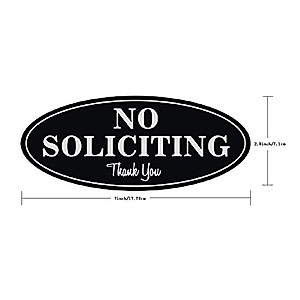 No-Soliciting Sign for House Signs for Home - Premium No Soliciting Thank You Sign for House, Durable UV and Weather Resistant 2.8" x 7", Black with White Letters (1)