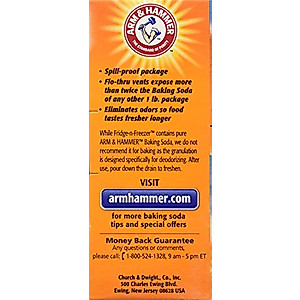 Arm & Hammer Baking Soda, Fridge-N-Freezer Pack, Odor Absorber, 14 oz - 2 Pack
