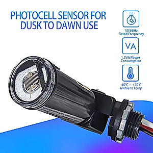 2 Pack Photocell Light Sensor Switch, Swivel Mount, 120-277V AC, Dusk to Dawn Security Light Detection, Hardwired, UL Listed, Photocell Light Control for LED Post Light, Wall Pack, Shoebox Lights