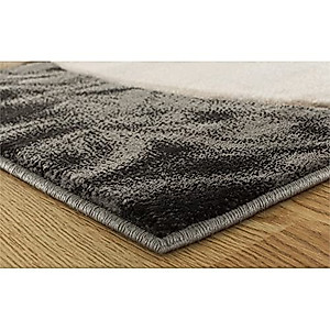 MDA Home Orelsi Gray/Cream Contemporary Polypropylene Area Rug - 5'2" x 7'5"