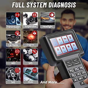 ThinkScan OBD2 Code Reader Compatible for BMW,Thinkcar 10 Modes Full System Vehicles Diagnosis Scan Tool with Oil EPB SAS ETS D-PF Reset Functions Lifetime Free Update