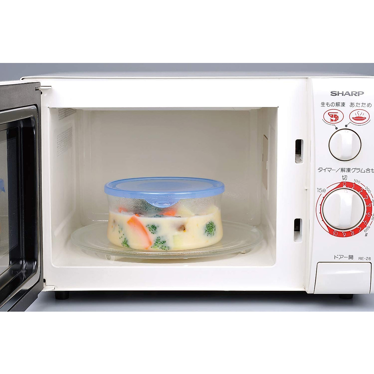 iwaki NEW Pack & Microwave Oven [Square] 200ml × 4-piece set, Aqua Blue (KBT3200BLN)