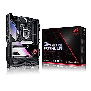 ASUS ROG Maximus XII Formula Z490 (WiFi 6) LGA 1200 (Intel 10th Gen) ATX Gaming Motherboard (16 Power Stages, EK CrossChill III, 10 Gbps & Intel 2.5Gb LAN, Triple M.2, 2” Livedash OLED, Aura Sync)