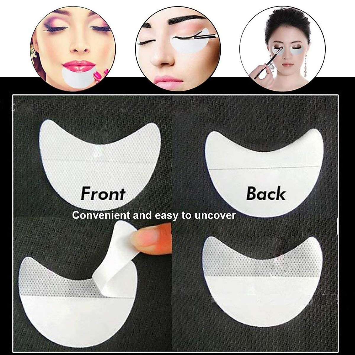 MELADY Disposable Eye Shadow Shields Applicator Patch Pad Sticker Tapes False Eyelash Eyelash Tinting & Lash Extension Makeup Tool Pack of 100pcs
