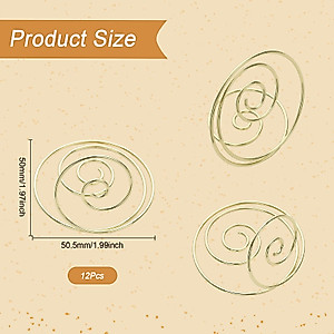 CHGCRAFT 12Pcs Spiral Place Card Holders Table Number Holders Spiral Metal Name Card Holder Stands for Photos Food Signs Memo Wedding Party Restaurants, Light Gold