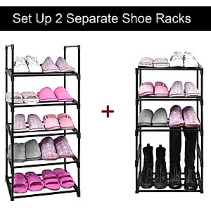 Easyhouse 10 Tier Metal Sturdy Shoe Rack, Narrow Tall Shelf Organizer for Entryway, Closet, Bedroom