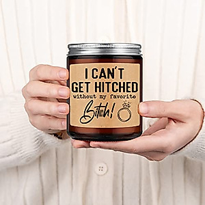 GSPY Scented Candles - Bridesmaid Proposal Gifts, Funny Bridesmaid Gifts - Bridesmaid Candle Gift - I Can’t Get Hitched Without - Maid of Honor Proposal Gifts, Matron of Honor Gifts, Bridesmaids Gifts