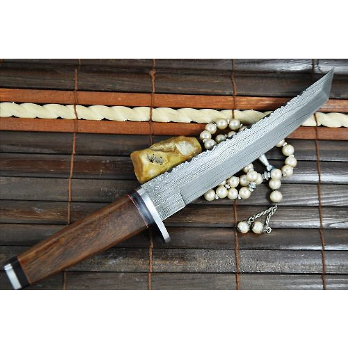 Perkin - Handmade Damascus Hunting Knife - Tanto Balde