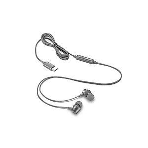 Lenovo - 300 Wired in-Ear USB-C Headphones - in-Line Microphone - USB-C Connectivity - Play & Pause Button - 3 Sizes Silicone Ear Tips Included