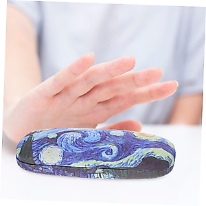 Milisten 2pcs Hard Shell Eyeglasses Case Leather Glasses Case Sunflower Night Painting Sunglasses Holder Eyewear Reading Glasses Container