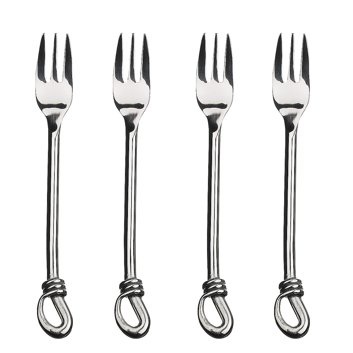 Gourmet Settings Twist Cocktail Forks Stainless Steel Set of 4