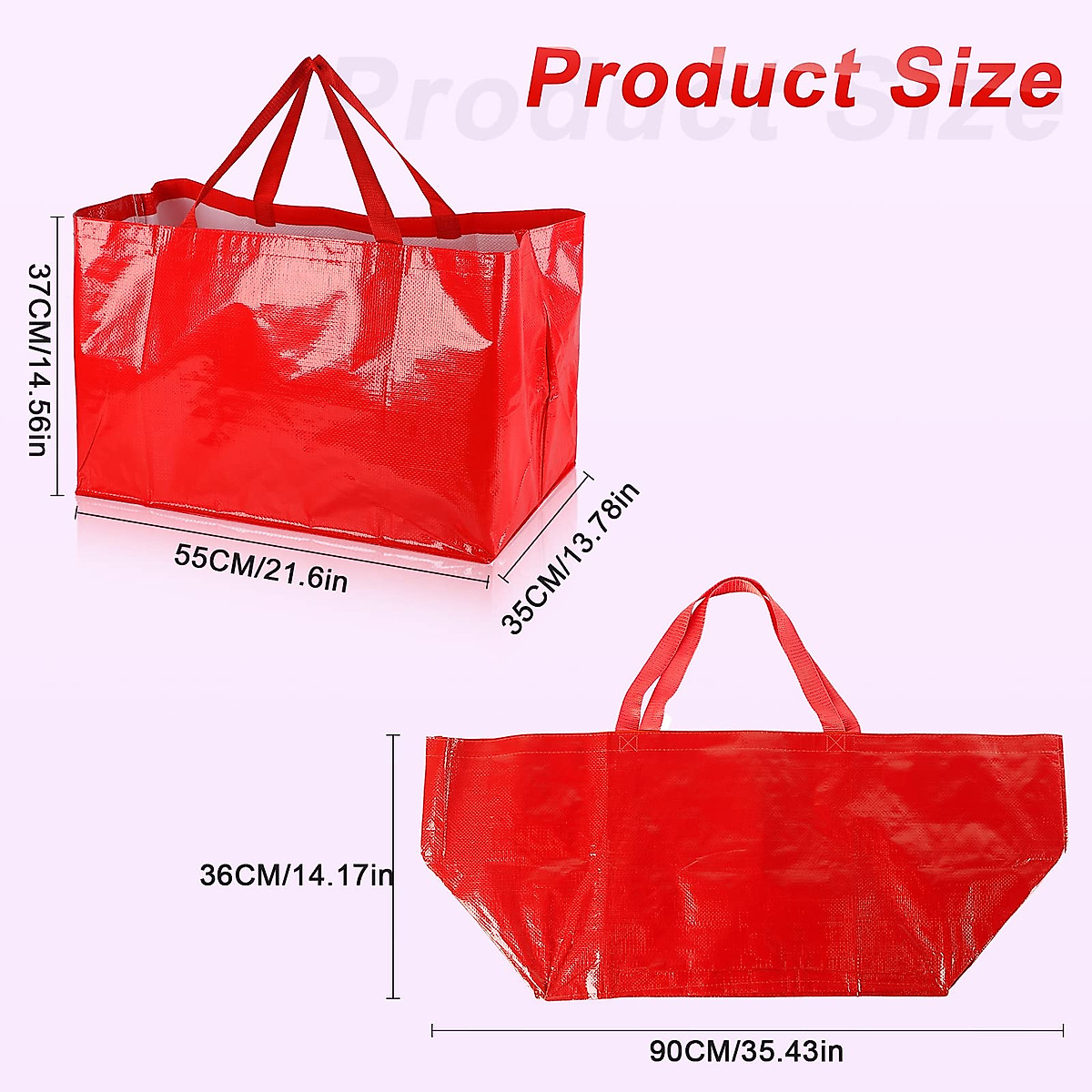 6 Pieces Extra Large Shopping Bags Reusable Grocery Bags Colorful Woven Grocery Totes with Handles Foldable Bags for Groceries Clothes Lightweight
