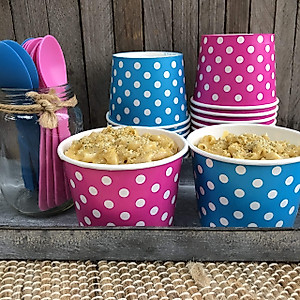 Outside the Box Papers Gender Reveal Ice Cream Party Kit - 12 Ounce Pink and Blue Dessert Treat Cups - Heavyweight Plastic Spoons - 24 each Cups and Spoons
