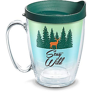 Tervis Made in USA Double Walled Stay Wild Insulated Tumbler Cup Keeps Drinks Cold & Hot, 16oz Mug, Clear