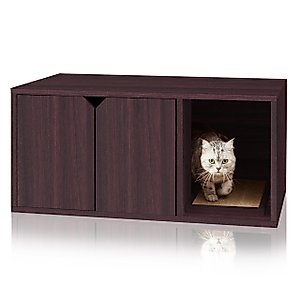 WAY BASICS Cat Litter Box Enclosure Hidden Furniture (Scratch Pad Included)