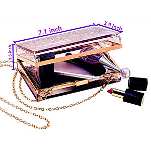 JeVenis Womens Transparent Sequins Chain Clutch Evening Handbag Party Cross-body Purse (New Multicoloured)