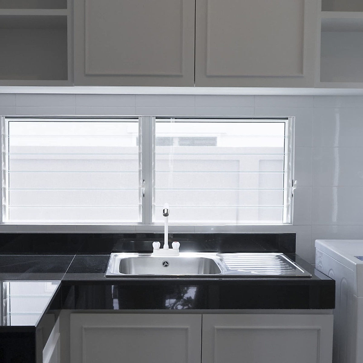 Faucets Sink Plastic Handle: Tap with Bath for Mixer Side Head Handle Bathroom - Home Sinks Spout Basin Practical Faucet Nozzle Double Lavatory Kitchen Sprayer Swivel