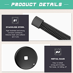 Enconker 12 Pack Door Stoppers, Black Door Stop for Bottom of Door, 3 ⅛" Spring Steel Construction Wall Protector with Rubber Bumper Tips