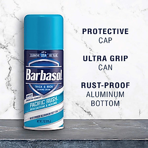 Barbasol Pacific Rush Thick and Rich Shaving Cream, 7 Ounce, Pack of 6